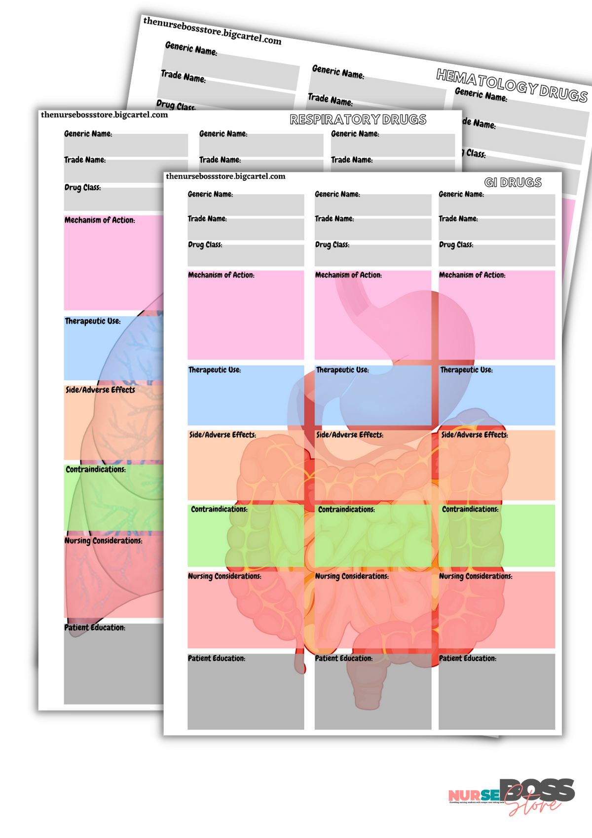 Pharmacology Drug Study (Digital-PDF) – nursebossstore