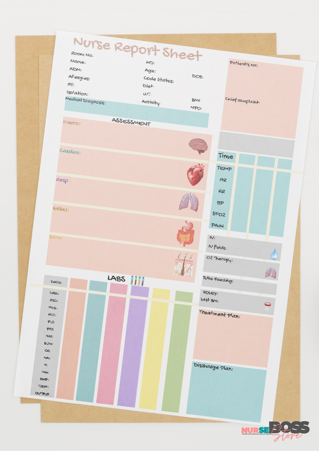 Nurse Report Sheet (Digital-PDF) – nursebossstore